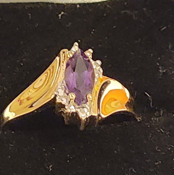 10k gold | Jewelry | Amethyst And Diamond Ring | Poshmark
